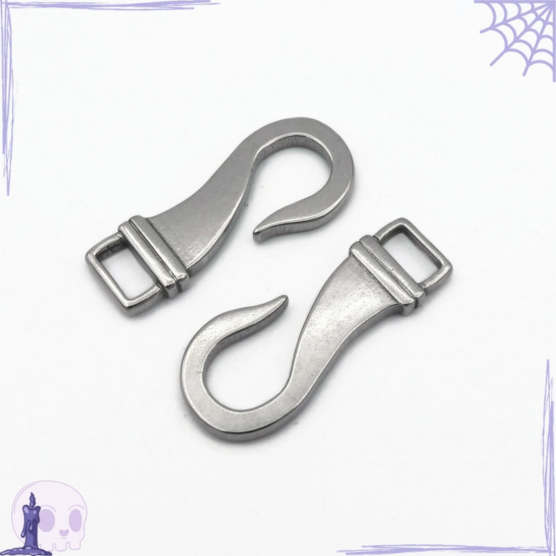 2 Stainless Steel Flat Hook Clasps – The Craft Armoury