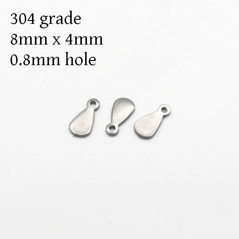 25 Stainless Steel 8mm x 4mm Teardrop Tag Charms – The Craft Armoury