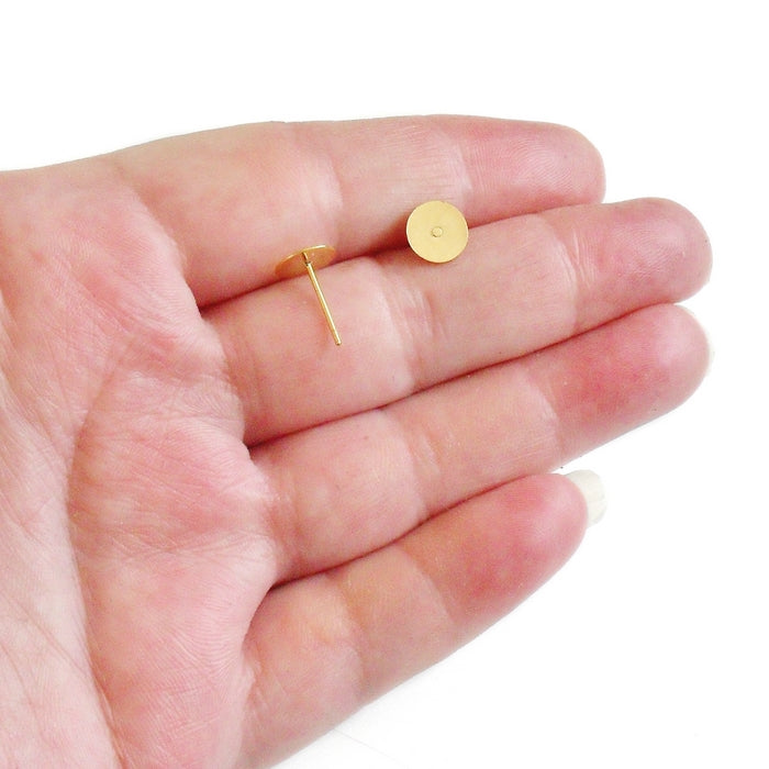 25 Pairs Gold Tone Stainless Steel 8mm Pad Studs – The Craft Armoury