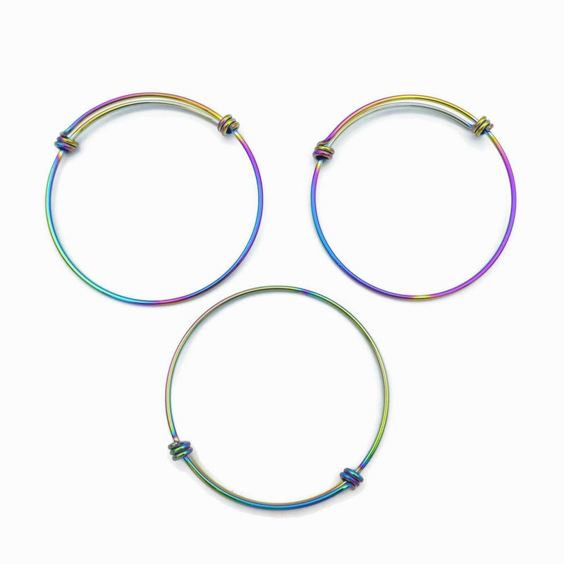 2 Stainless Steel Rainbow Anodized Expandable Bangles – The Craft Armoury